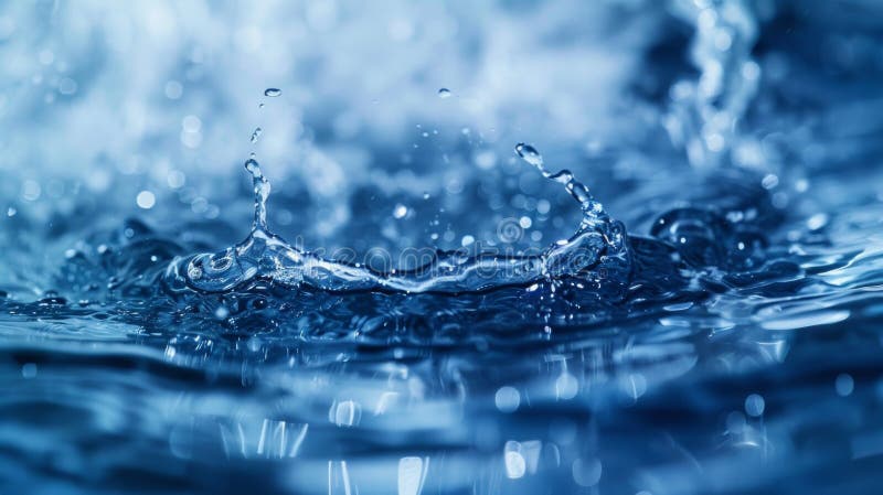 Water Splash with Droplets in Motion Stock Image - Image of refreshing ...
