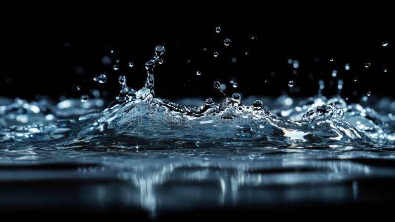 Water Splash with Drops Isolated Stock Illustration - Illustration of ...