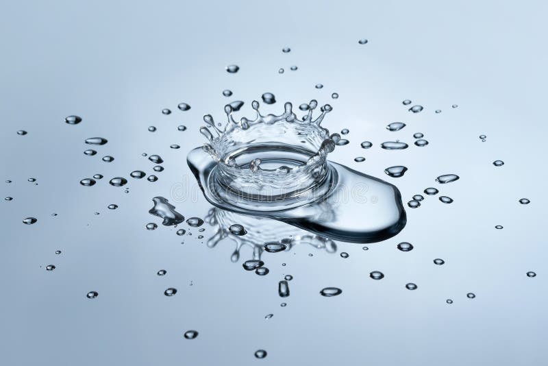 Water Splash and Drops on Metallic Background Stock Image - Image of ...