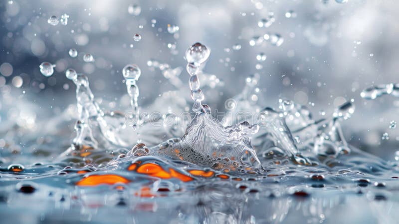 Dynamic Water Splash Captured Against Blurred Nature Background Stock ...