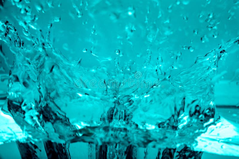 Water Splash Effect in Blue with Drops. Stock Photo - Image of pretty ...