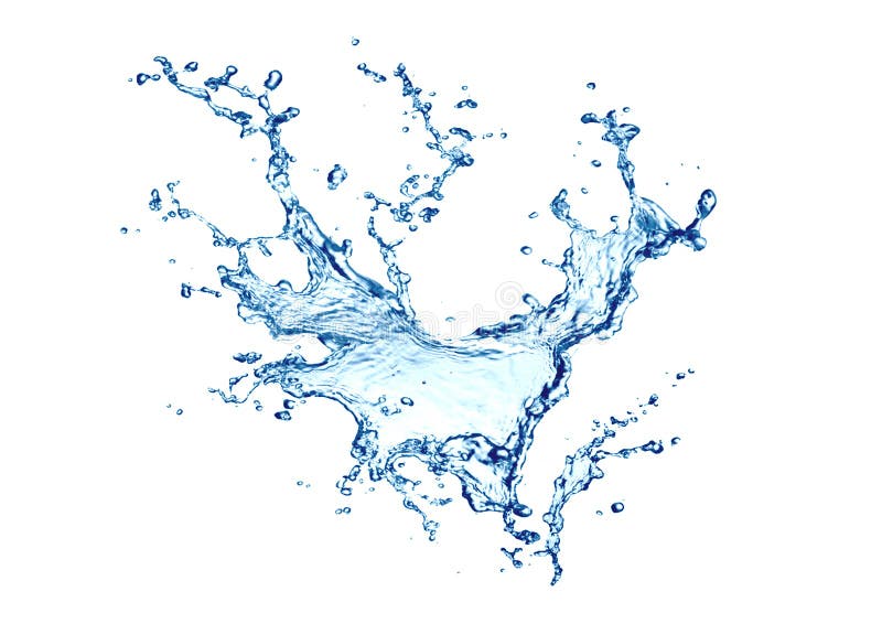 Water Splash Effect on White Background with Ripple and Reflection ...