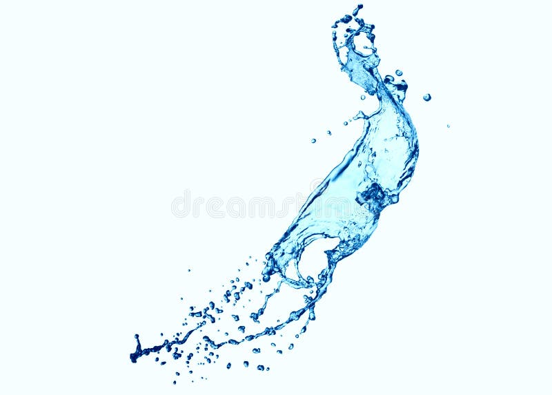 Water Splash Effect on White Background with Ripple and Reflection ...