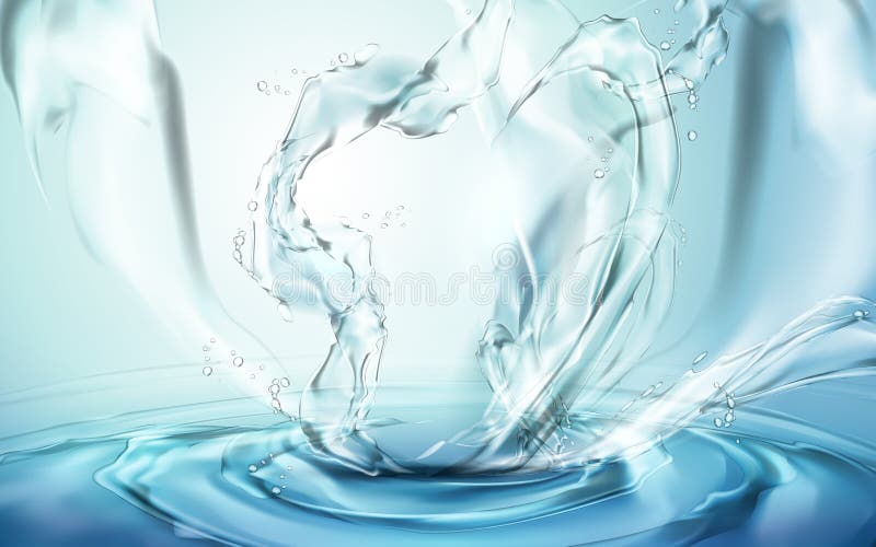 Water splash elements stock vector. Illustration of three - 90257079