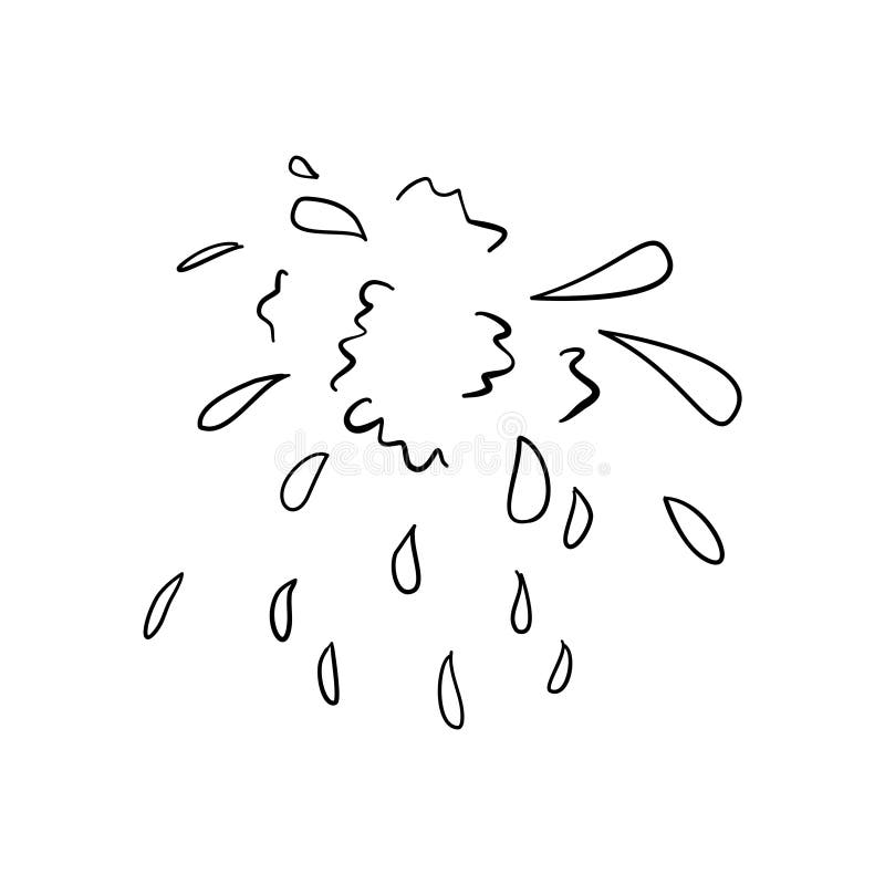 Water Splash Explosion. Hand Drawn Illustration Stock Vector ...