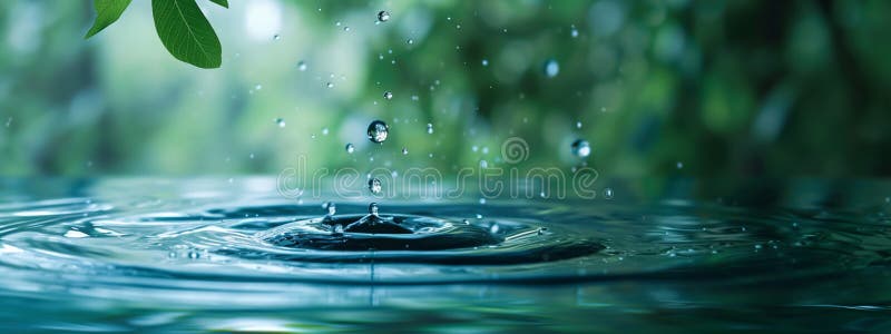 Water Splash. Falling Drop of Rain Stock Photo - Image of natural ...