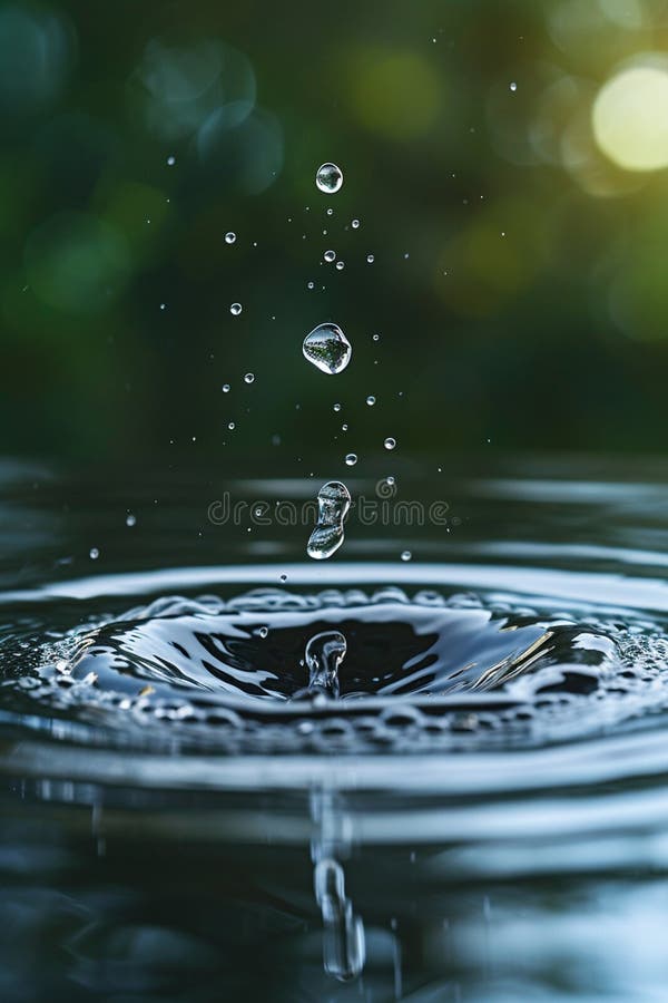 Water Splash. Falling Drop of Rain Stock Photo - Image of impact, drop ...