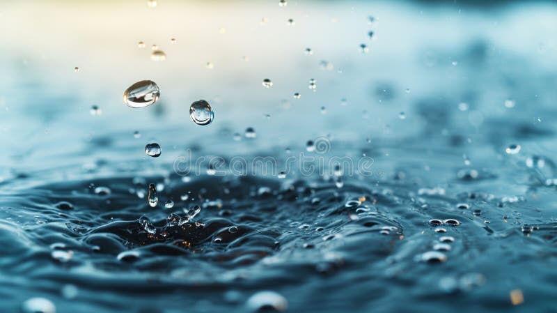 Water Splash. Falling Drop of Rain Stock Photo - Image of drop, closeup ...