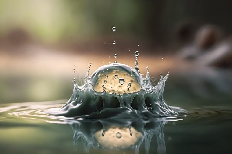 Water Splash. Falling Drop of Rain Stock Image - Image of shiny, clear ...