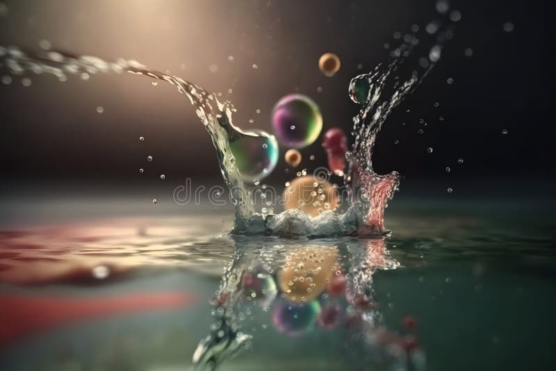 Water Splash. Falling Drop of Rain Stock Illustration - Illustration of ...