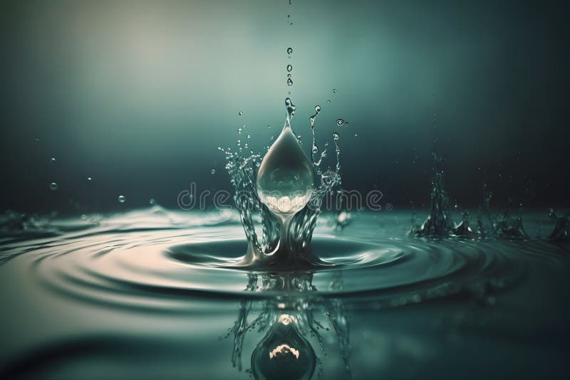 Water Splash. Falling Drop of Rain Stock Photo - Image of splash ...