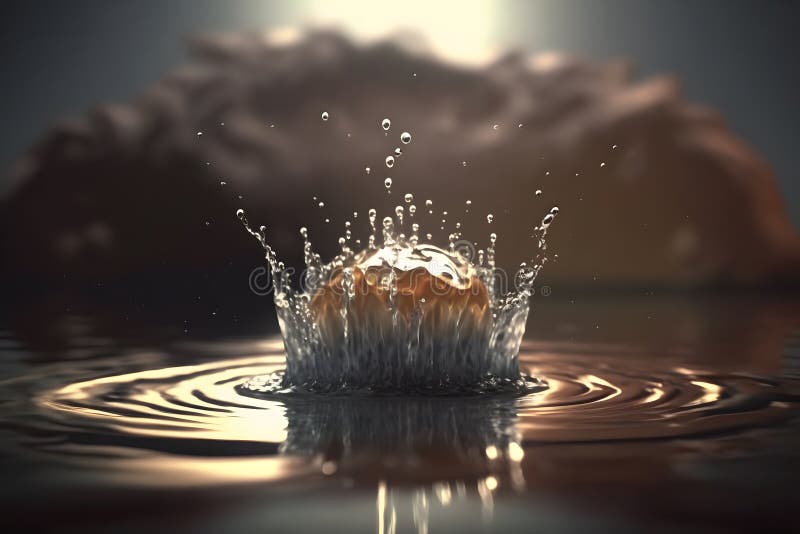 Water Splash. Falling Drop of Rain Stock Illustration - Illustration of ...