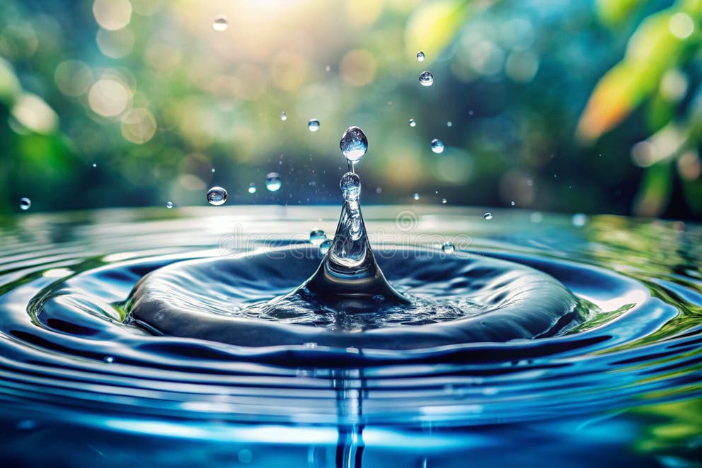 Water Splash with Falling Rain Drop for Dynamic Photography Stock ...