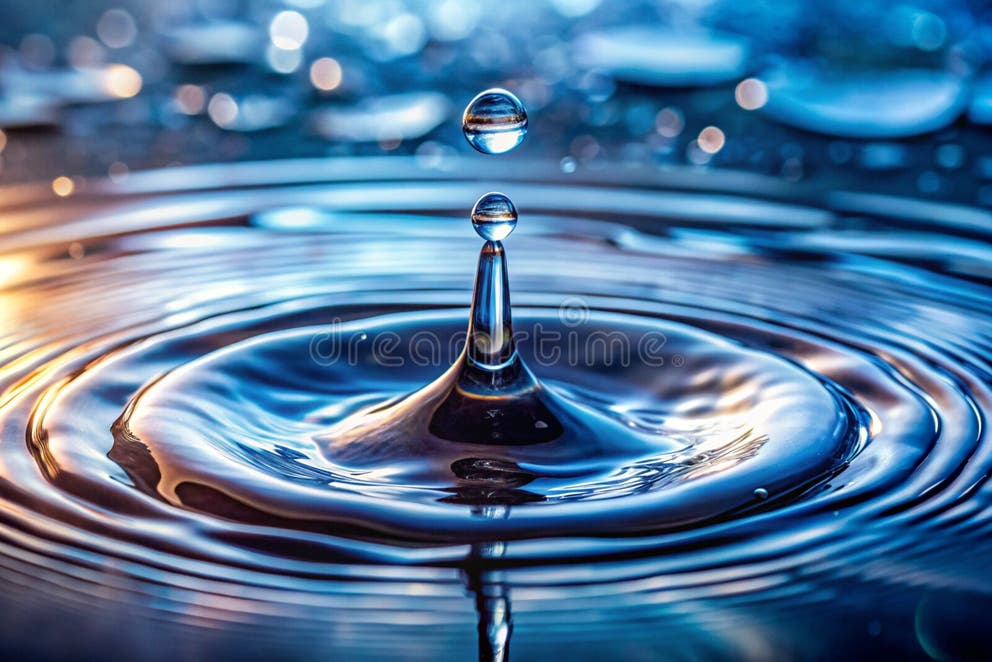 Water Splash with Falling Rain Drop for Dynamic Photography Stock ...