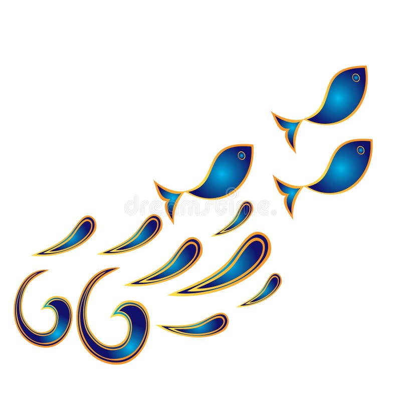 Water splash and fish stock illustration. Illustration of scene - 48139593