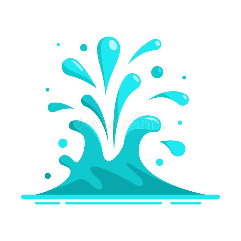Cartoon Water Splash and Surf Wave Effects. Sea or Ocean Liquid Swirl ...