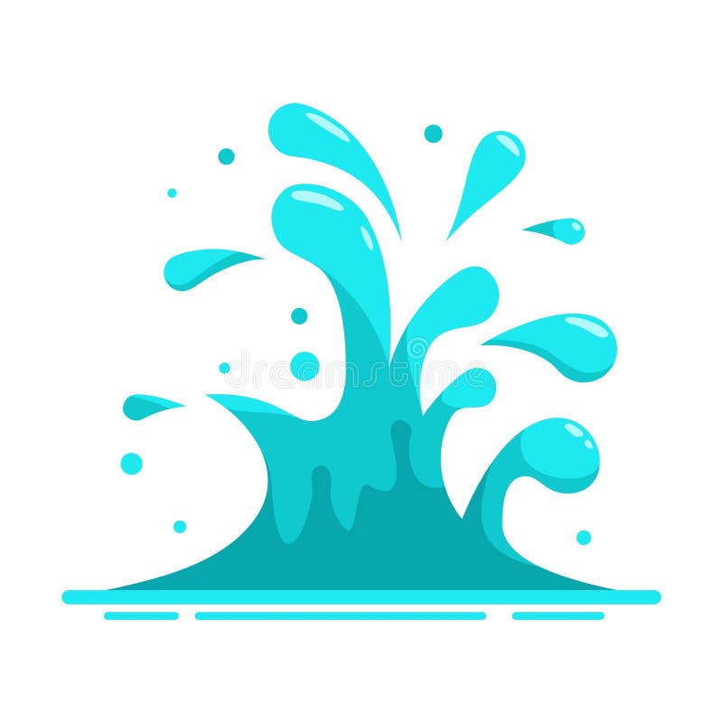 Cartoon Water Splash and Surf Wave Effects. Sea or Ocean Liquid Swirl ...
