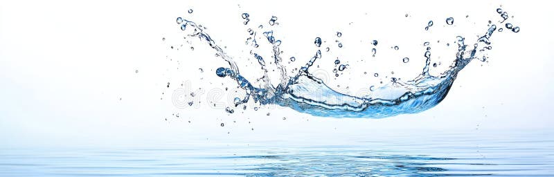 Water Splash and Flow Isolated on White Background Stock Illustration ...