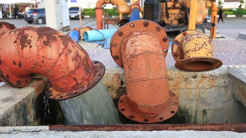 Water Splash Flowing from Metal Pipe Stock Footage - Video of ...