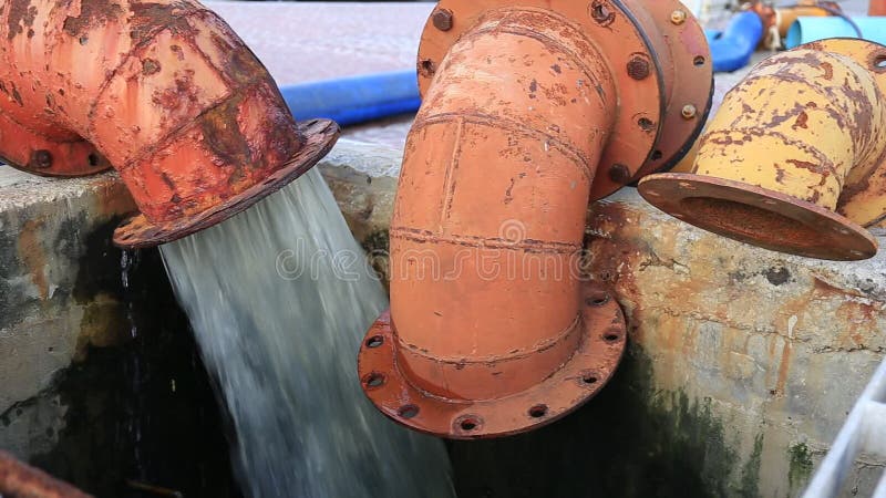 Water Splash Flowing from Metal Pipe Stock Footage - Video of flow ...
