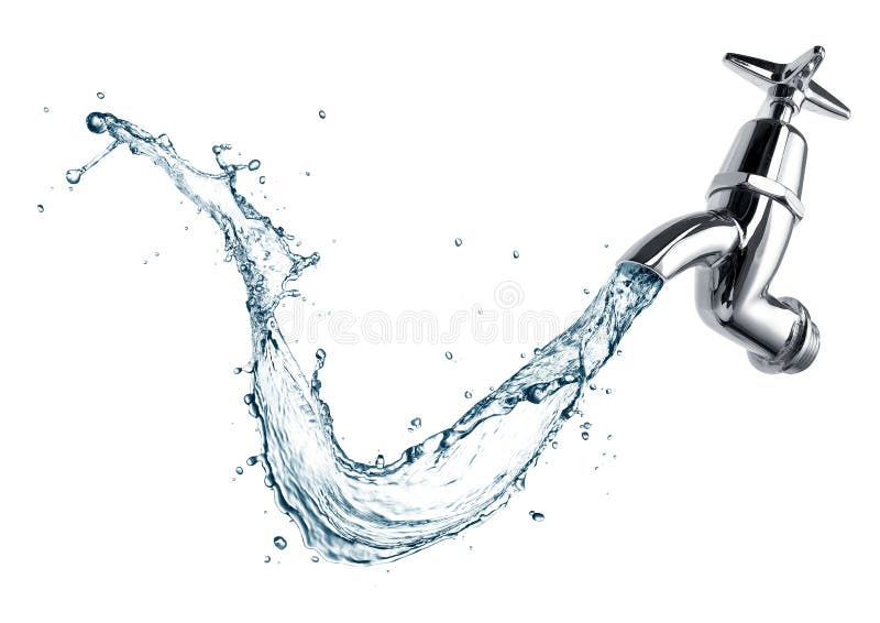 Water Splash Flowing Out from Tap or Faucet Stock Image - Image of ...