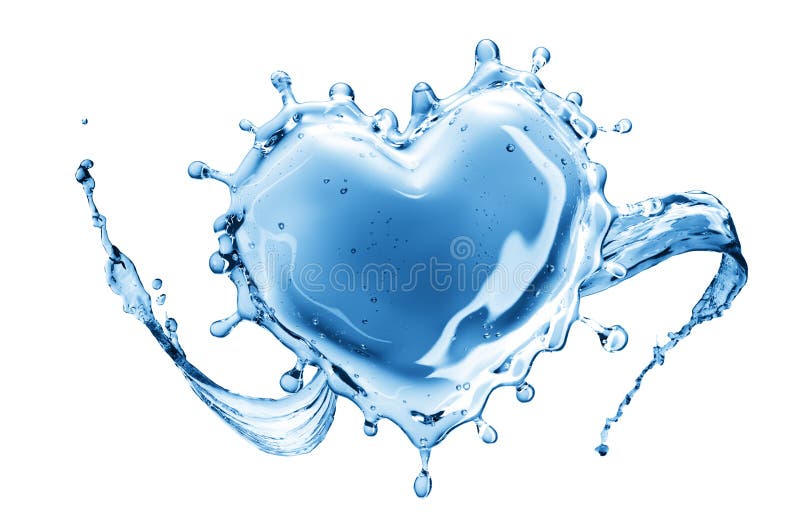 Heart From Water Splash With Bubbles Stock Photo - Image of color ...