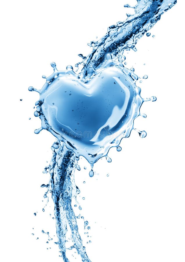 Water Splash in the Form of a Heart. Stock Illustration - Illustration ...