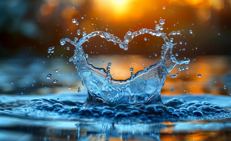 Water Splash in the Form of Heart. a Heart Shaped Water Splash Stock ...