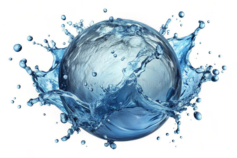 Water Splash in the Form of a Sphere Isolated Stock Illustration ...