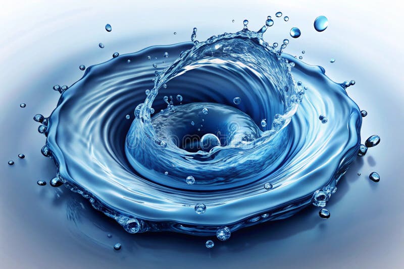 Water Splash in the Form of Spiral Blue Color Stock Illustration ...