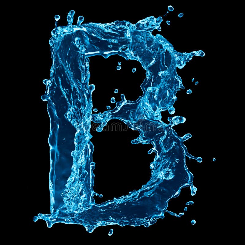 Water Splash Forming Letter B Stock Photo - Image of fluid, isolated ...