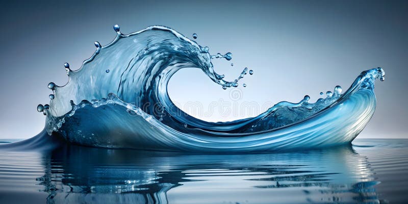 A Water Splash Forming the Shape of a Perfect Wave Stock Illustration ...