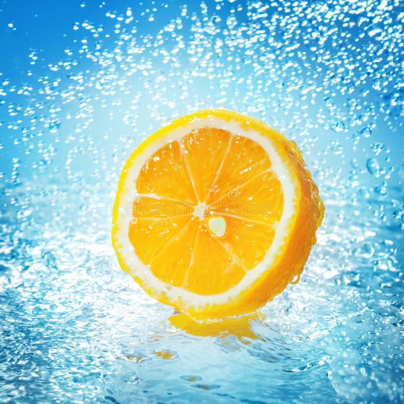 Lemon in water stock photo. Image of ripe, rippled, health - 99643110