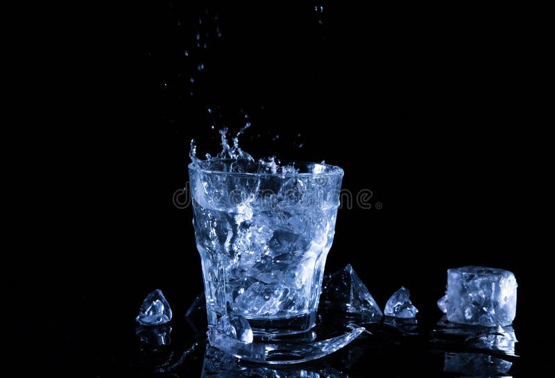 Water Splash in a Glass. a Glass of Cold Water Stock Image - Image of ...