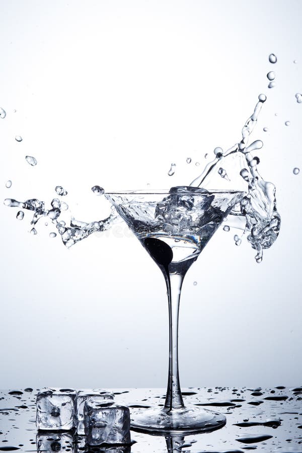 Water Splash in Glass with Ice. Stock Image - Image of fresh, drop ...