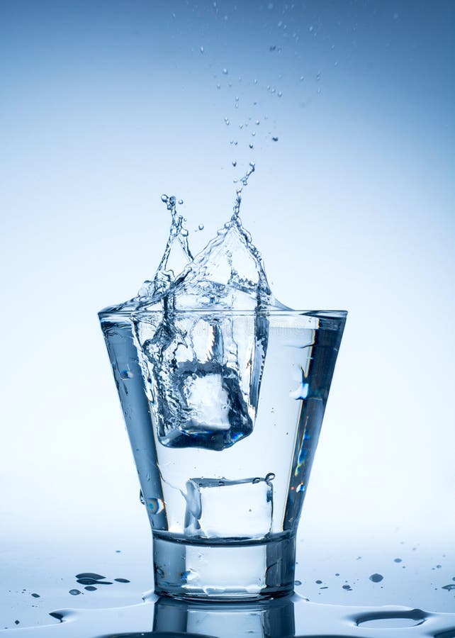 Water Splash in Glass Isolated on White Stock Image - Image of falling ...
