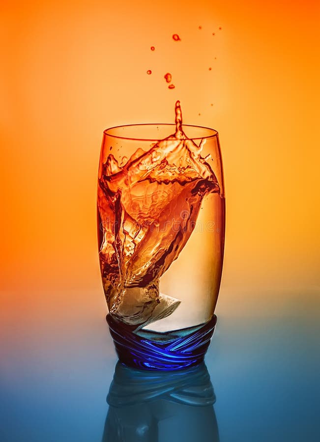 Water splash in a glass stock image. Image of drop, reflection - 85395893