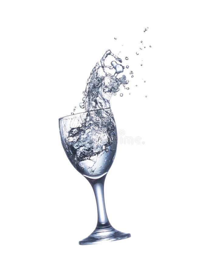 Water Splash in Glasses Isolated on White Background Stock Image ...