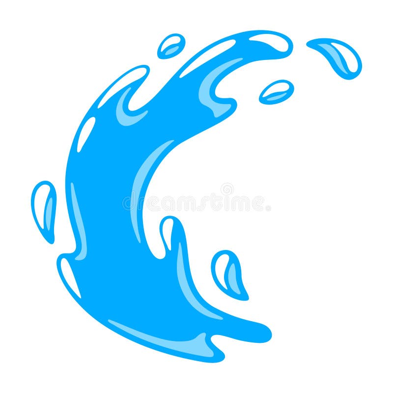 Water Splash Illustration. Aqua or Liquid in Motion Stock Vector ...