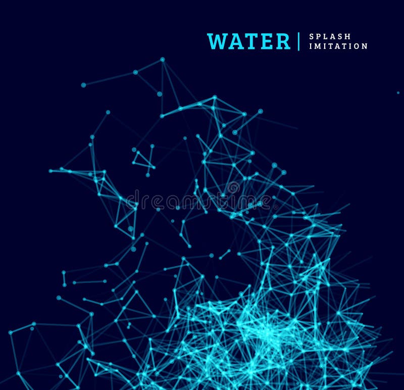 Water Splash Imitation by Dot and Line Connection Stock Vector ...