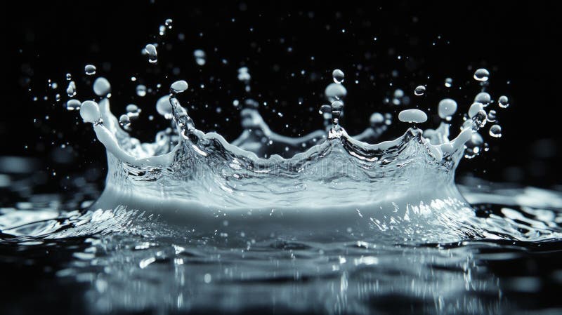 Water Splash Impact with Ripples on a Surface Stock Image - Image of ...
