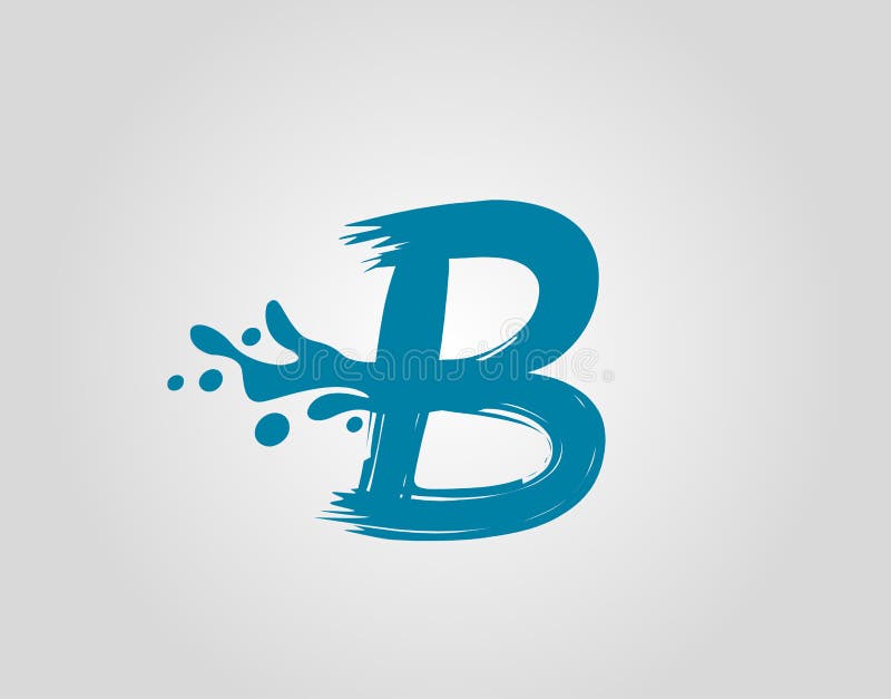 Water Splash Initial B Letter Logo Icon, Blue Water Alphabet Icon Stock ...