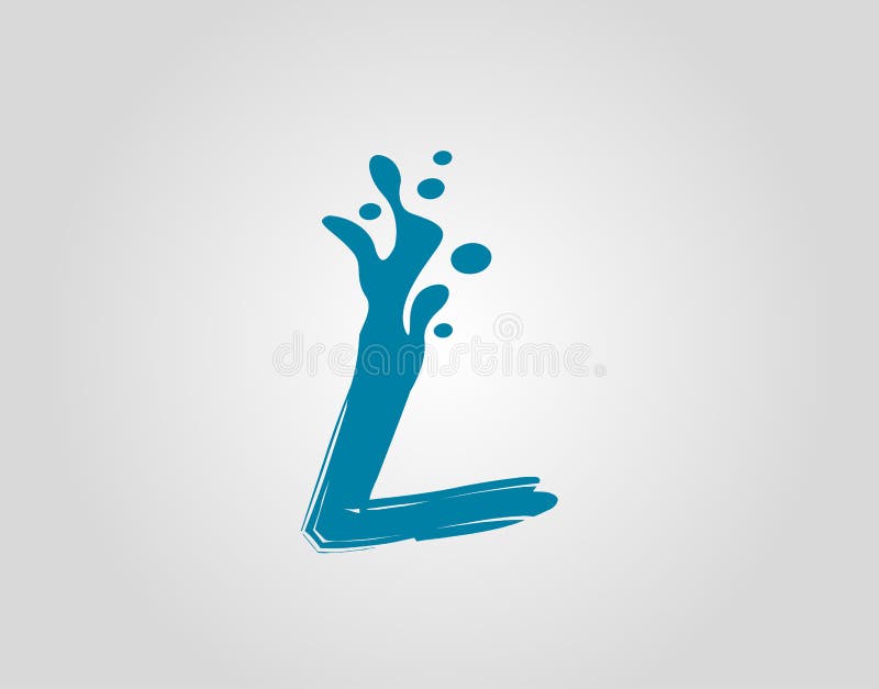 P Logo with Blue Splash Element. Blue Wave Logo Design Template Stock ...
