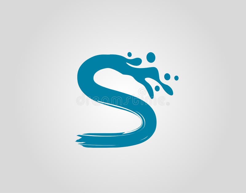 Water Splash Initial S Letter Logo Icon, Blue Water Alphabet Icon Stock ...