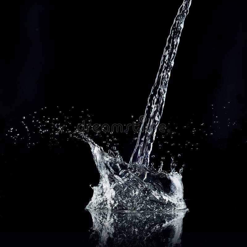Water Splash Isolated on Black Background. Stock Photo - Image of ...