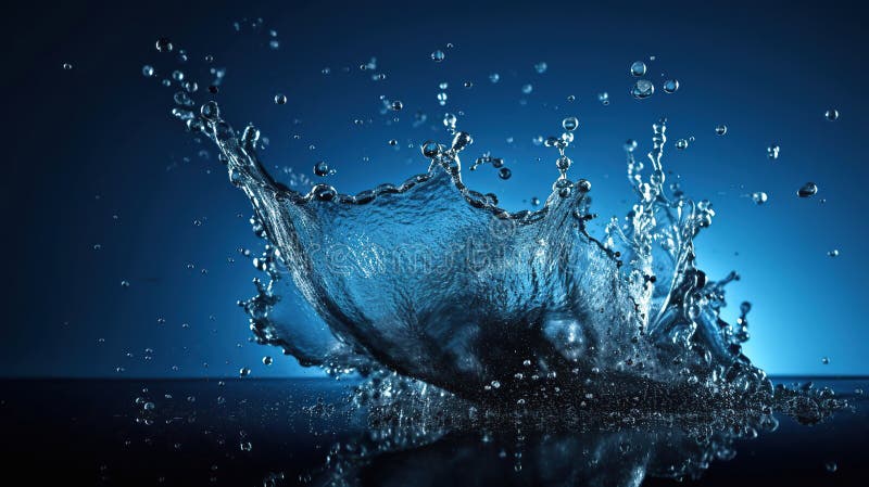 Water Splash Isolated in Blue Background, Beautiful Splashes a Clean ...