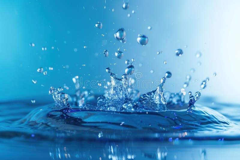 Water Splash Isolated on Soft Blue Background Stock Photo - Image of ...
