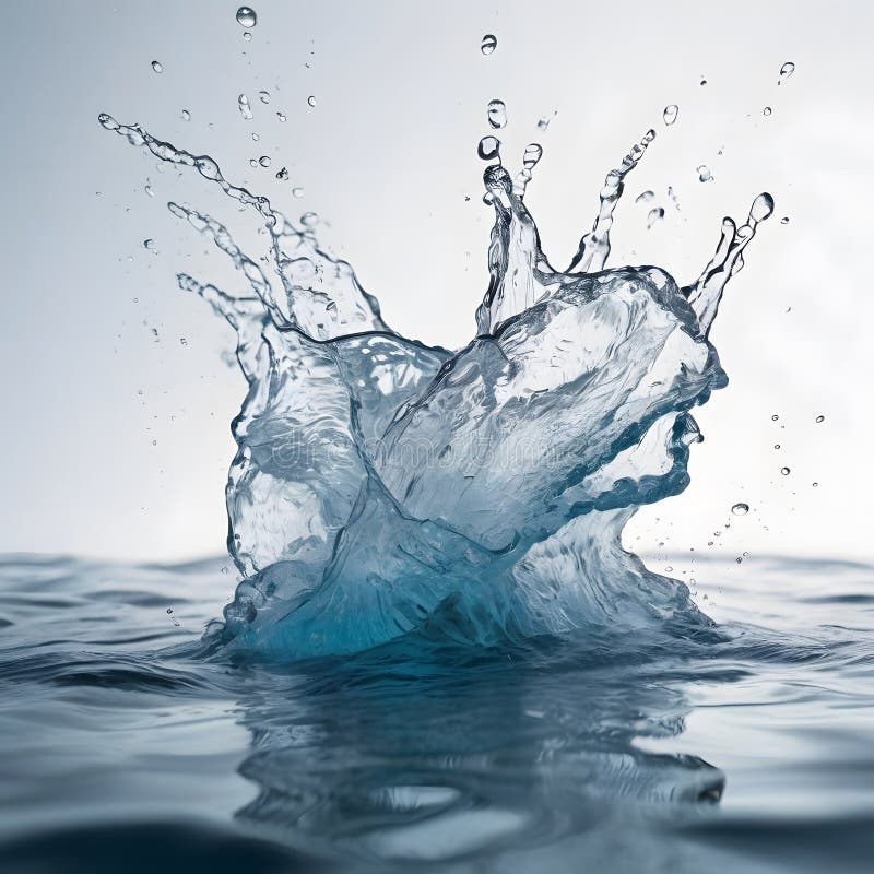 Water Splash, Water Splash Isolated on White Background, Blue and White ...