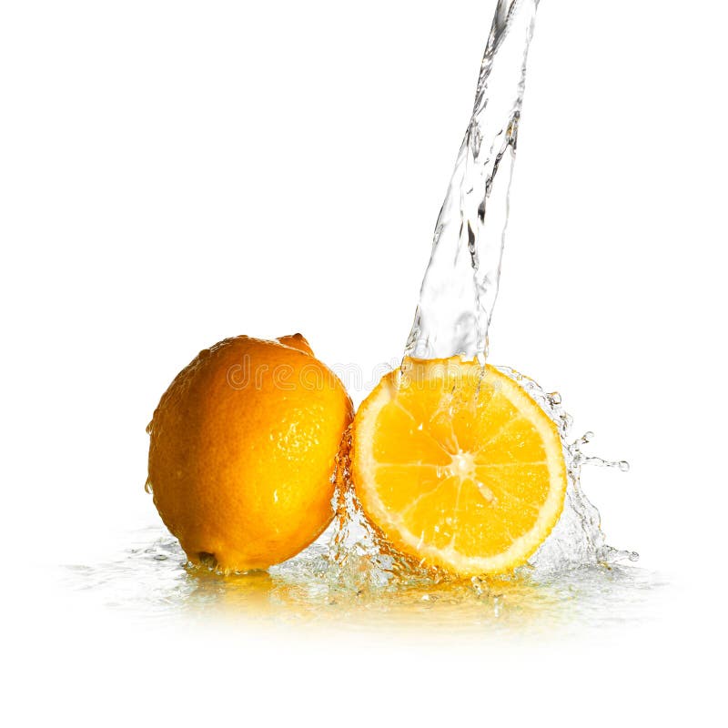 Water splash on lemon stock image. Image of macro, nature - 19521817