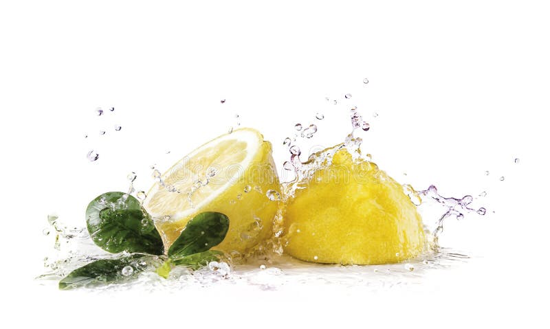 Water splash on lemon stock photo. Image of flavor, fresh - 192189632